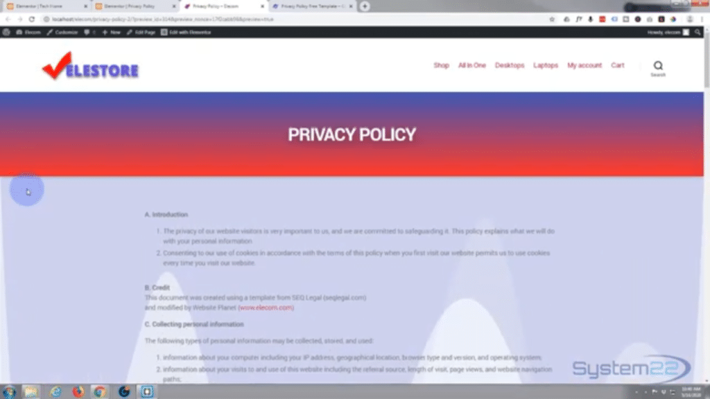 Complete Ecommerce Wordpress Website Build With Elementor Free